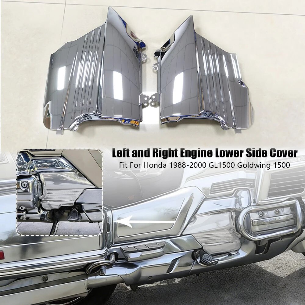 Накладка на нижнюю боковую крышку двигателя для Honda Gold Wing 1500 GL1500 GL1500A Aspencade 1988-2000, левая и правая, хромированная, пластиковая