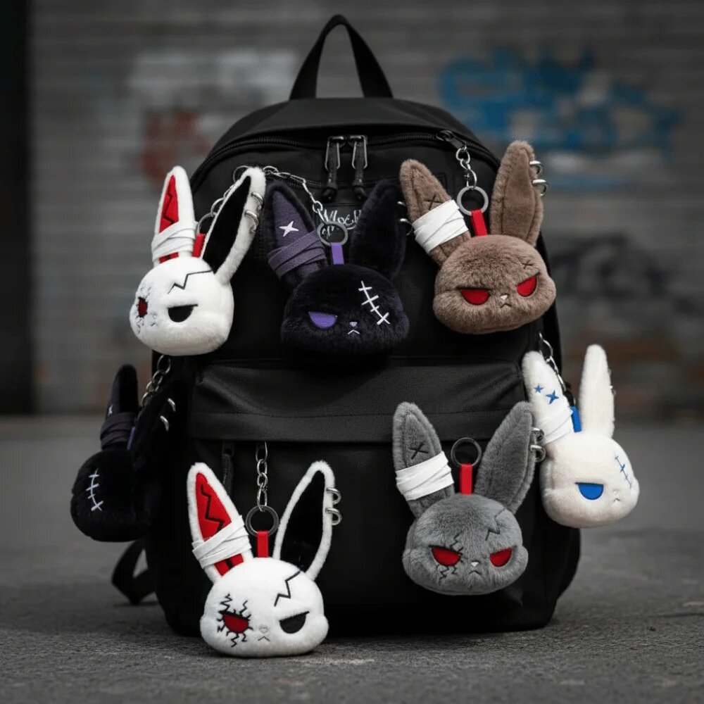 Плюшевый брелок Dark Bunny Черный, Style 4 — фото 1