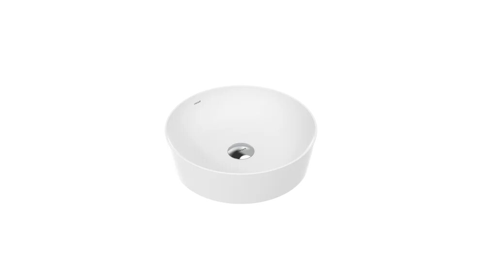 Накладная раковина Creavit Ultra UL140-00CB00E-0000 40 накладная, без отверстия под смеситель, фарфоровая, круглая, раковина для ванной, белая, глянцевая