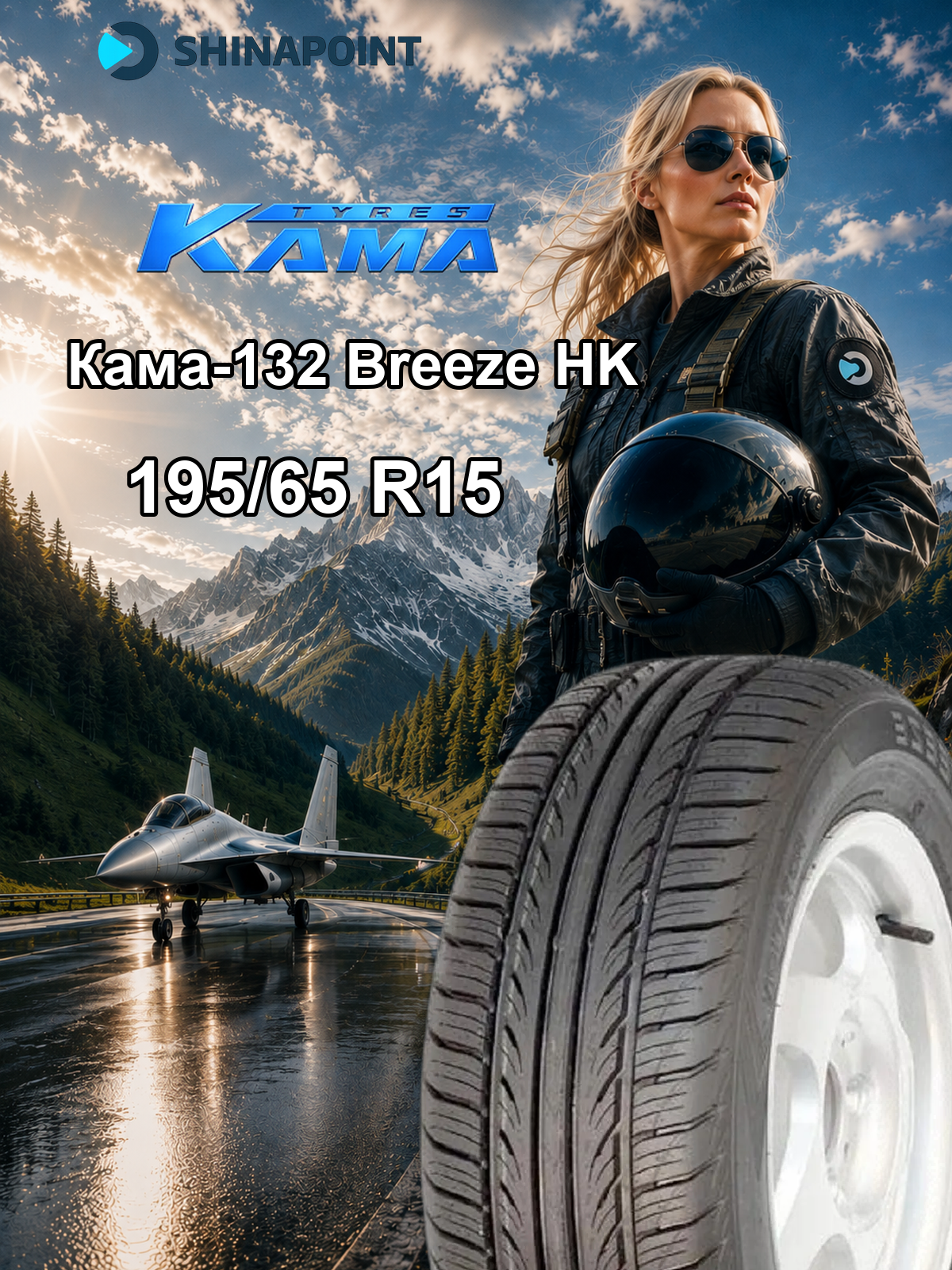 Шины летние R15 195 65 91 H автомобильная летняя резина лето Кама модель Кама-132 Breeze HK