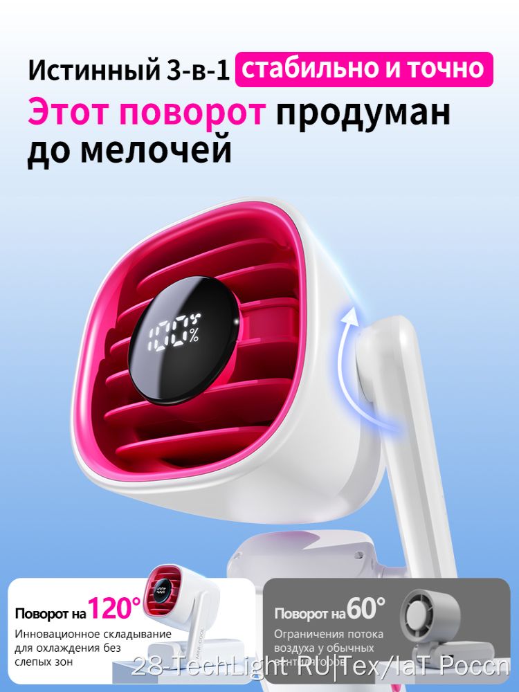 Портативный вентилятор DPWL-2-kxnn белый 3-в-1, стабильно и точно, 180° поворот, для дома, офиса, переносной