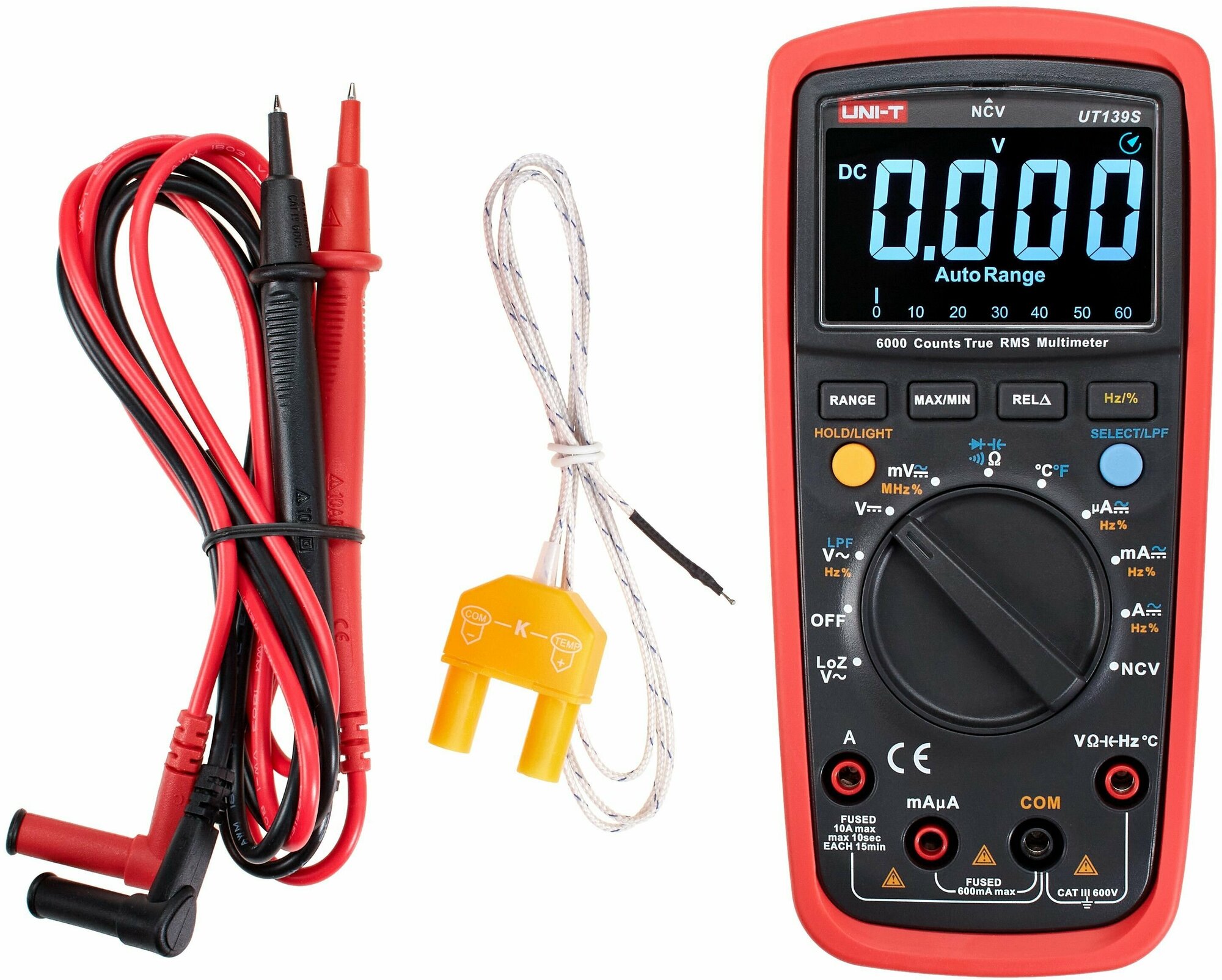 Мультиметр UNI-T UT210B, цифровой, измерение напряжения/тока/сопротивления