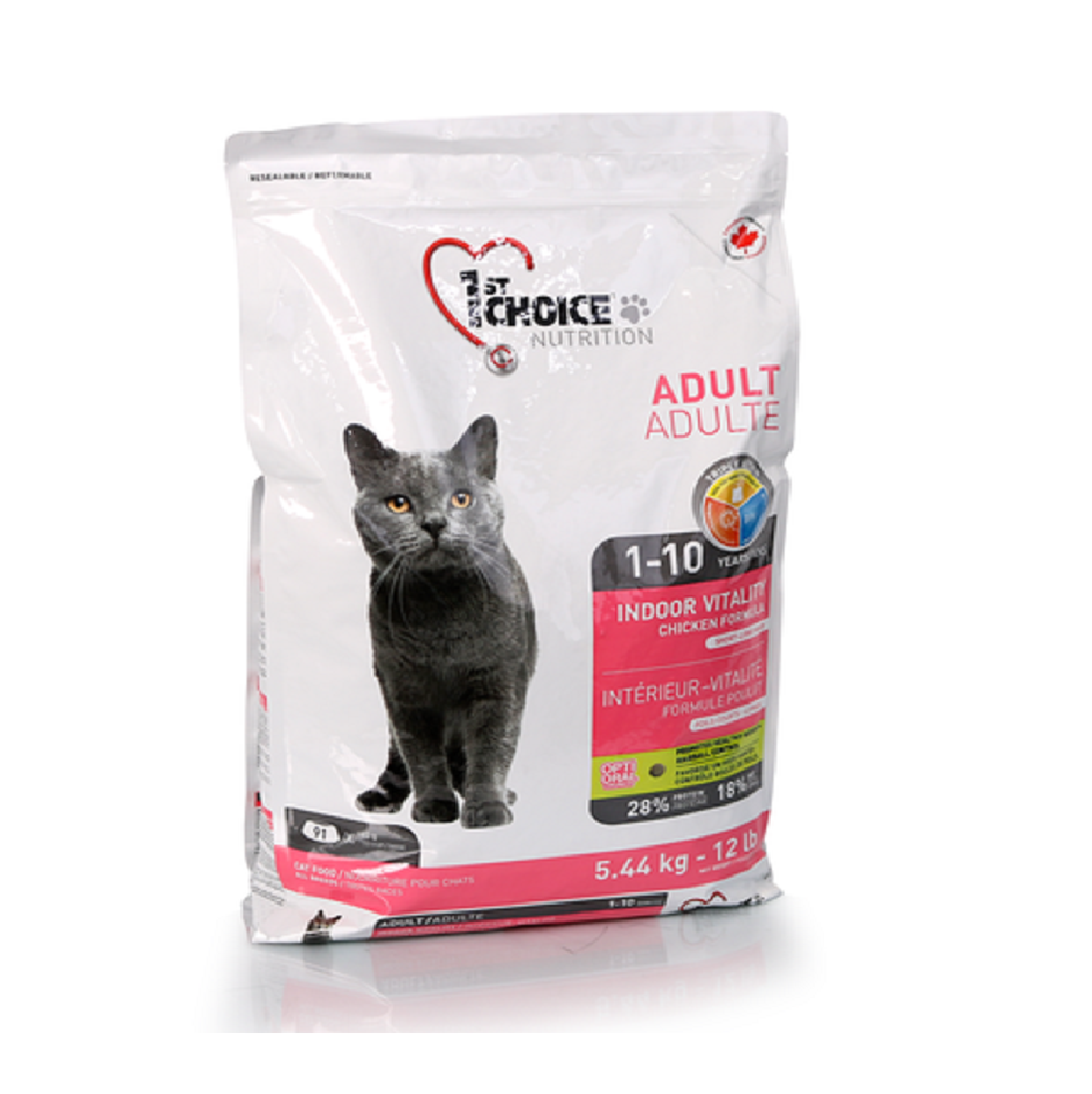 1st CHOICE корм для домашних кошек Vitality 5.44кг цыпленок