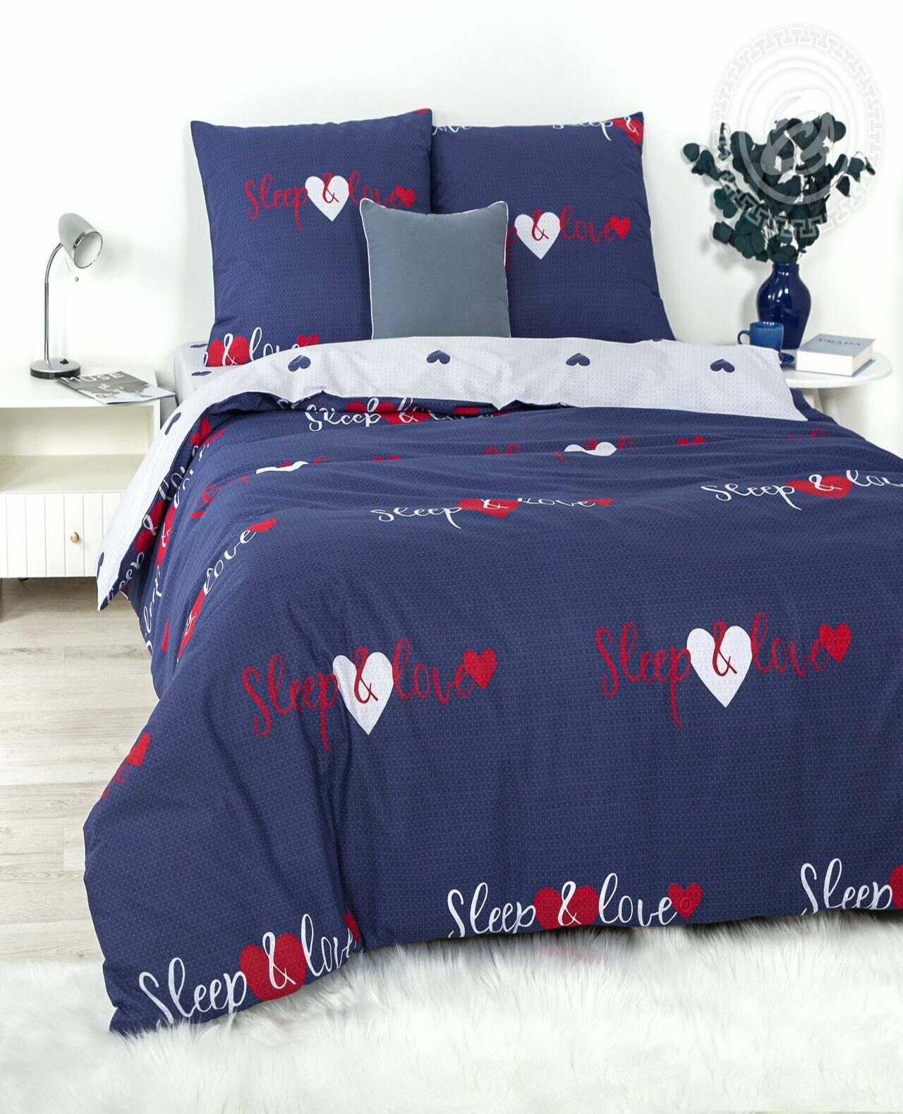 Постельное бельё Yason-Tex "Комплимент" , евростандарт, хлопок, цвет синий