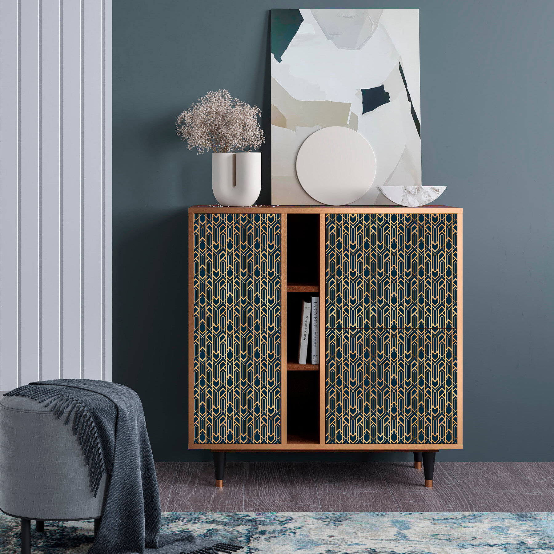 Комод - STORYZ - BS5 Golden Empire, Размер - 94 x 96 x 41 см, Цвет корпуса - , Орех