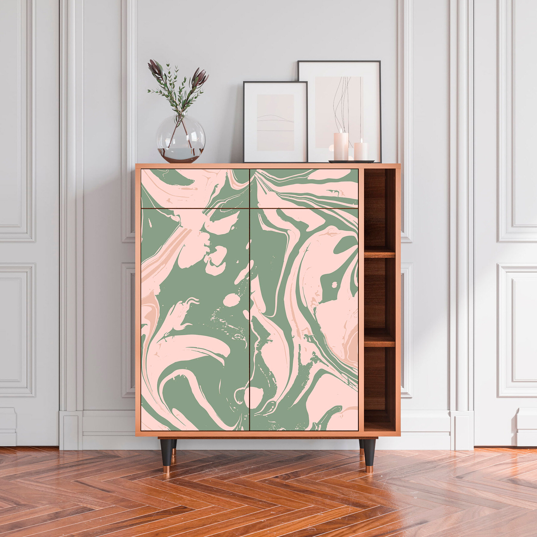 Комод - STORYZ - BS6 Aquarelle, Размер - 94 x 110 x 41 см, Цвет корпуса - , Орех