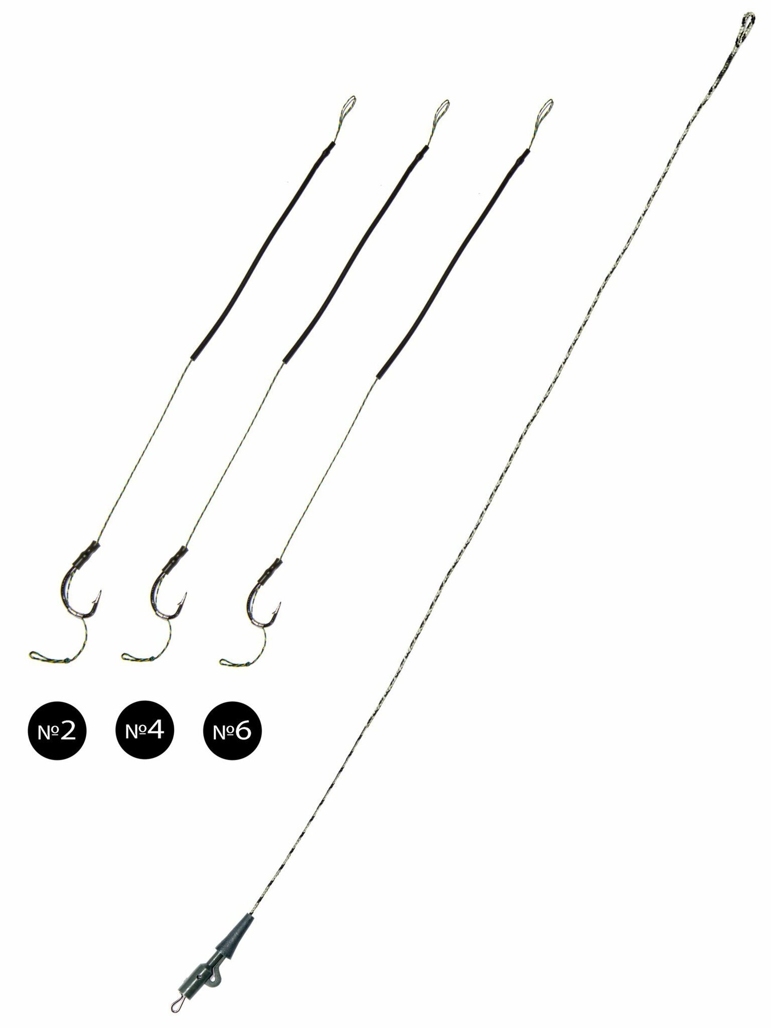 Монтаж карповый набор, рыболовные снасти для удочки или спининга на летнюю рыбалку на карпа, леща, карася или окуня, с поводком и крючками, для донки или попловка