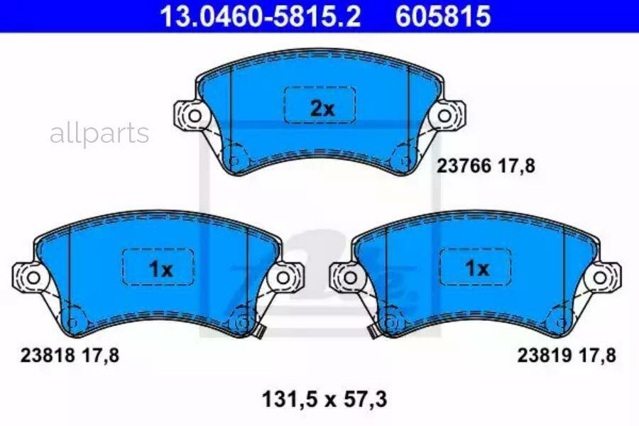 ATE 13-0460-5815-2 Колодки торм. пер.
