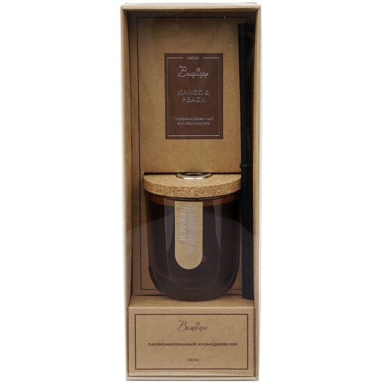 Аромадиффузор парфюмированный Вещицы MANGO & PEACH, 100 мл, 70х70х267 мм (YJC-9)