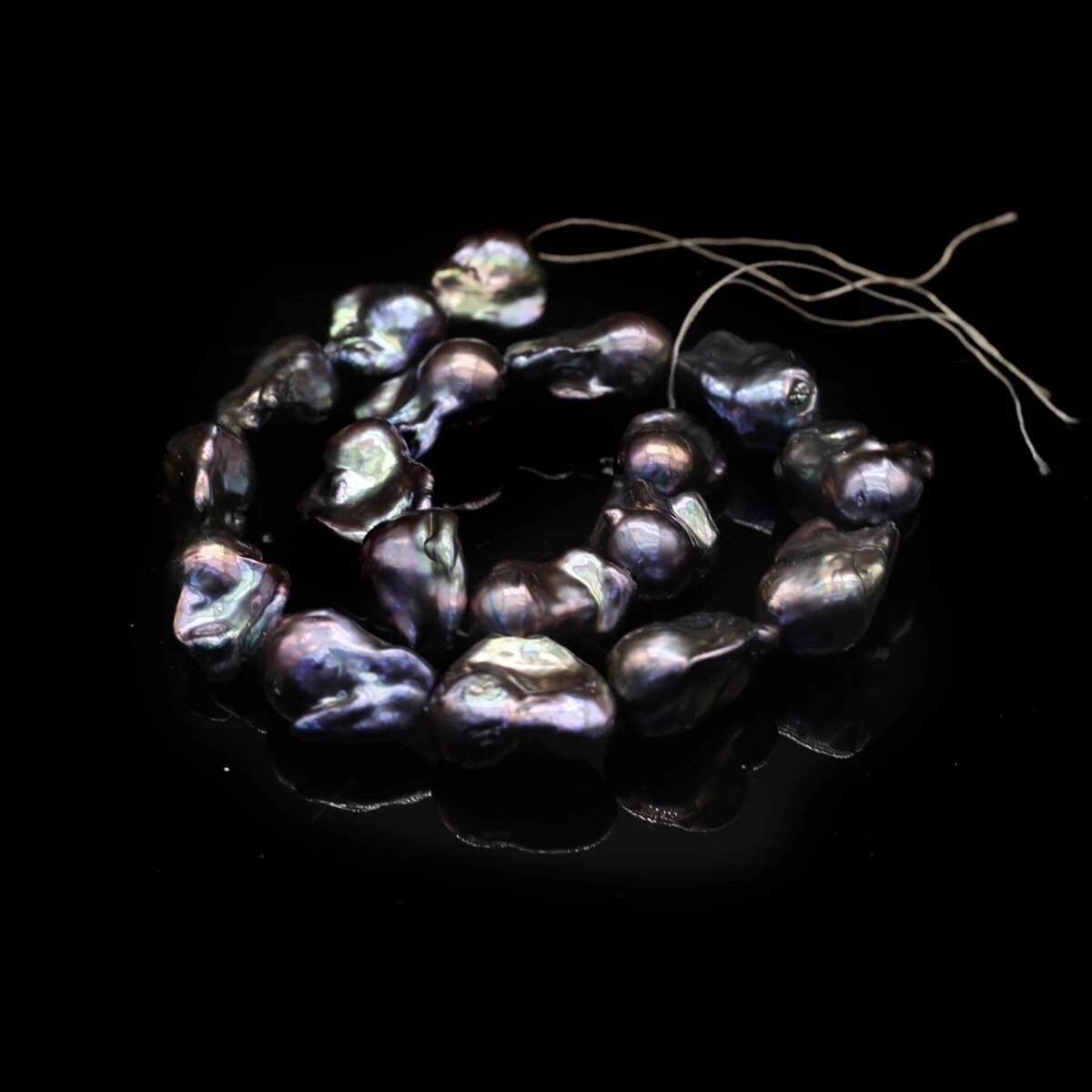 Бусины из натурального пресноводного жемчуга в стиле барокко черный