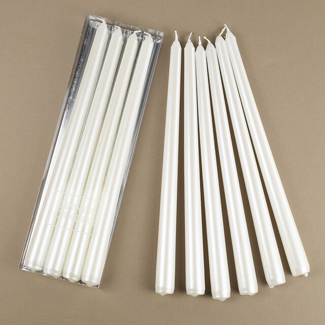 Высокие свечи Античный Блеск 29 см белые, 4 шт, Koopman, ACC300550