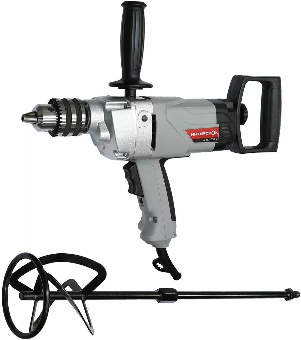 Дрель-миксер ИНТЕРСКОЛ Д-16/1050Р2 со шнеком