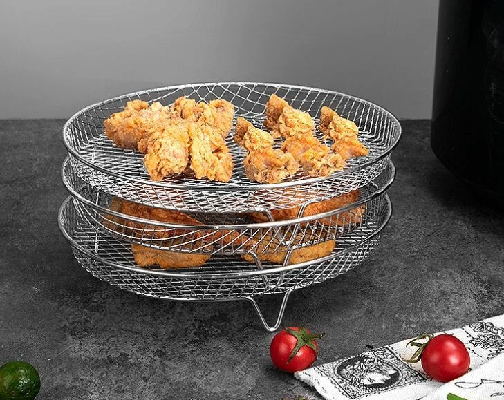 Штабелируемая решетка для фритюрницы и духовки, пароварка и сушилка для фруктов, овощей, мяса – удобное решение для здорового питания