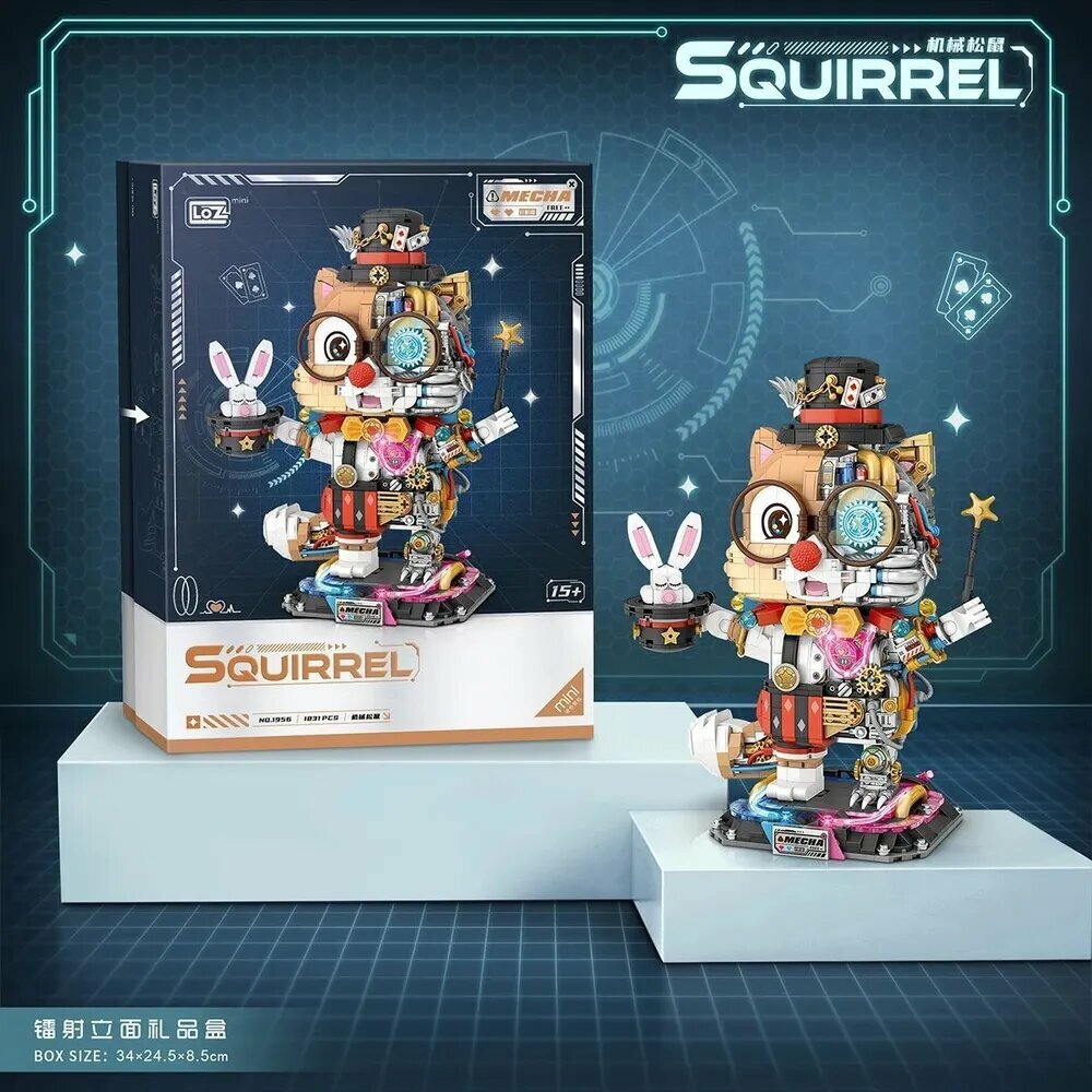 Конструктор пластиковый- Мини - строительные блоки 1956, Мультфильм Белка, Детские игрушки