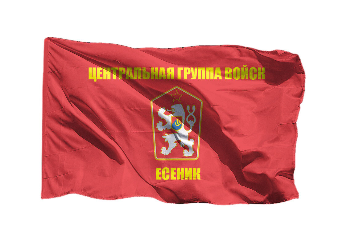 Флаг ЦГВ Есеник на шёлке, 70х105 см - для ручного древка