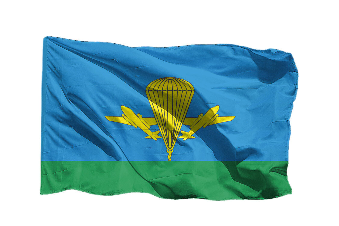 Флаг ВДВ России на флажной сетке, 70х105 см - для флагштока