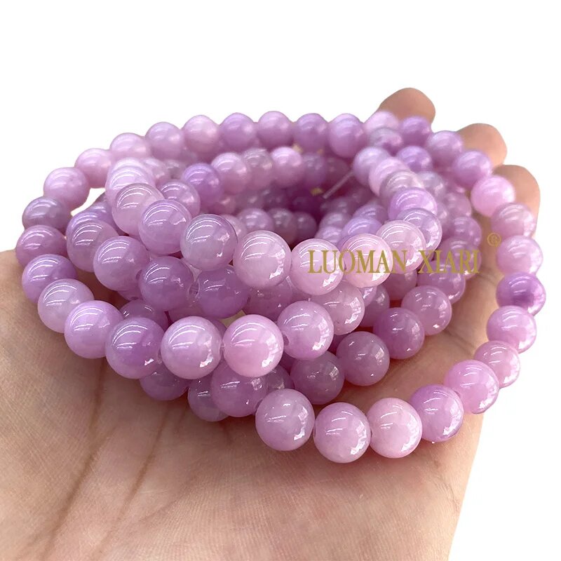 Бусины из персидского нефрита LUOMAN XIARI, имитация кунцита, турмалина, янтарного цвета, круглые, 4-10 мм 4mm about 91pcs, Kunzite jade