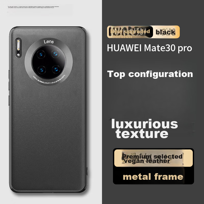 Smorss Phone Case for Huawei Mate 30 Pro, Mate 30 Pro Plain Leather Protective Cover, High-End Ultra-Thin Full Protection Anti-Drop Anti-Fingerprint Business Style for Men And Women, Silicone Case, Black