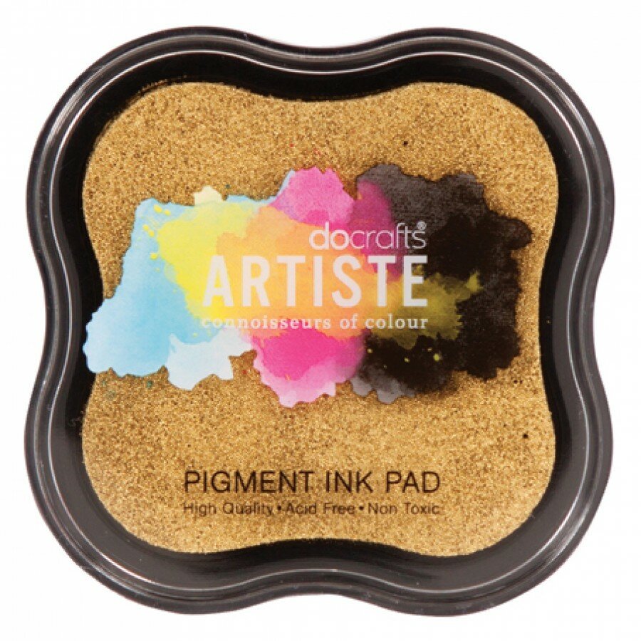 Подушка штемпельная пигментная, золотой металлик 4,5 х 4,5 см золотой металлик DOCRAFTS DOA550110