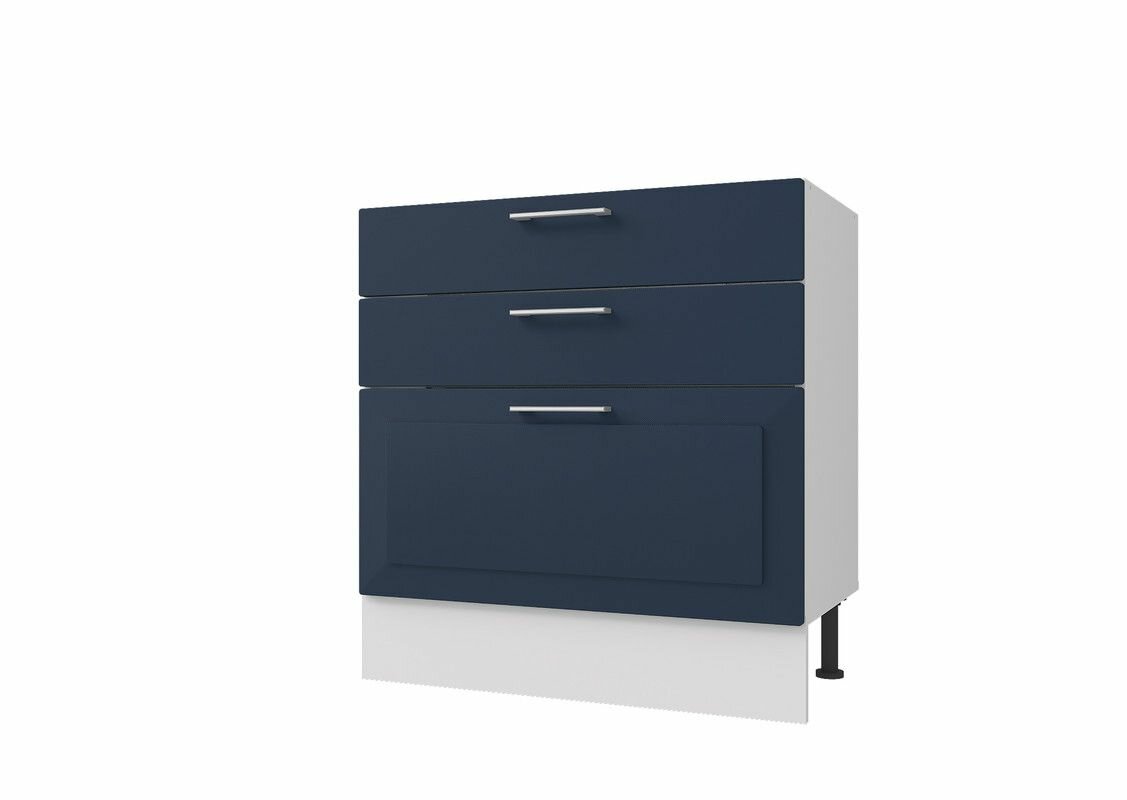 Кухонный модуль Модерн Стол 80 - 3 ящика, цвет Холст сапфир