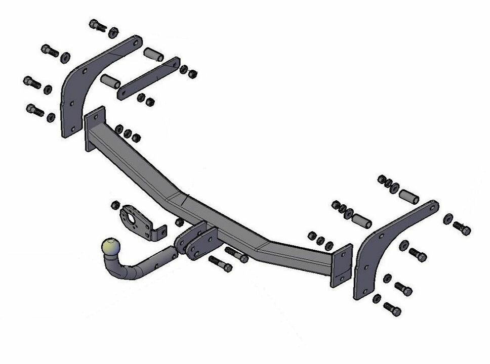 Фаркоп Лада XRay модель GAB130 2WD 2016-2022 крепление шара на двух болтах(без электрики) Трейлер.2040
