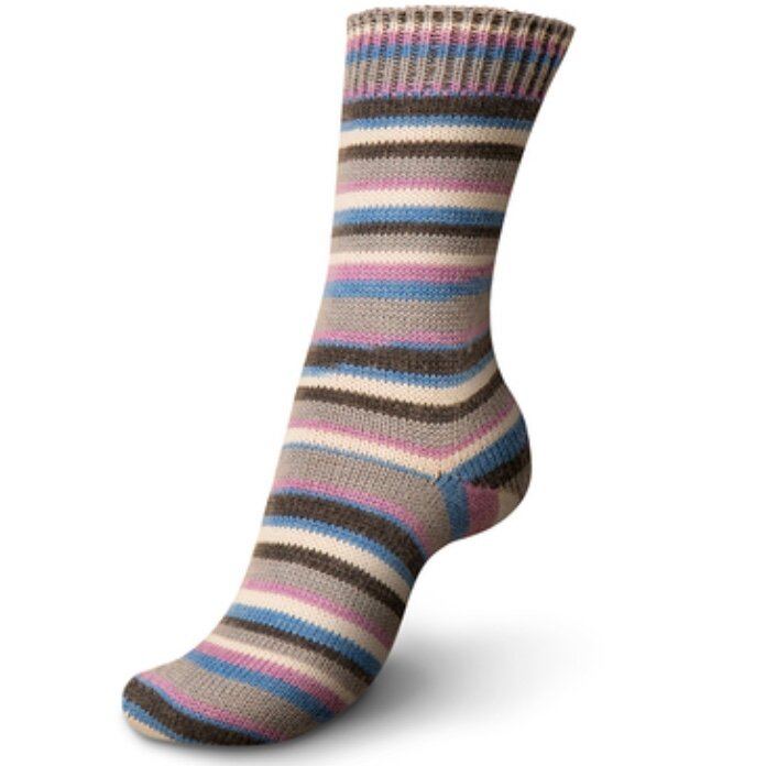 Design Line /Дизайн Лайн/ пряжа Regia, 4 нитки, MEZ, 9801270 (03864, *, Design Line by Kaffe Fassett, zebra color (зебровый), белый/коричневый/розовый/синий)