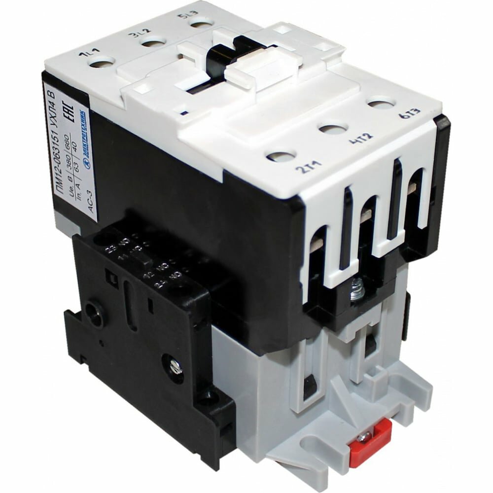 Пускатель электромагнитный Электротехник ПМ12-063151 УХЛ4 В, 110В/50Гц, 2з и 2р, 63А, нереверсивный, без реле, IP20