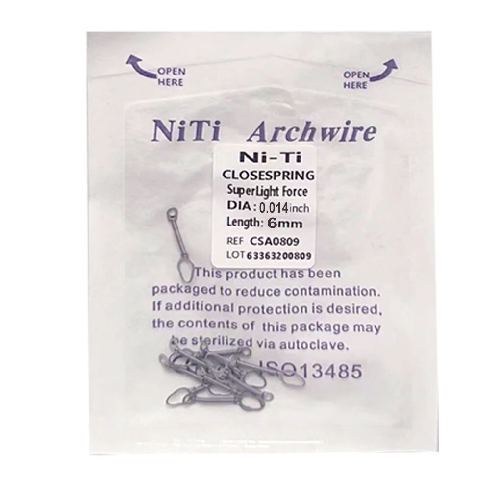 NiTi Archwire Ni-Ti CLOSESPRING 0.014x6mm