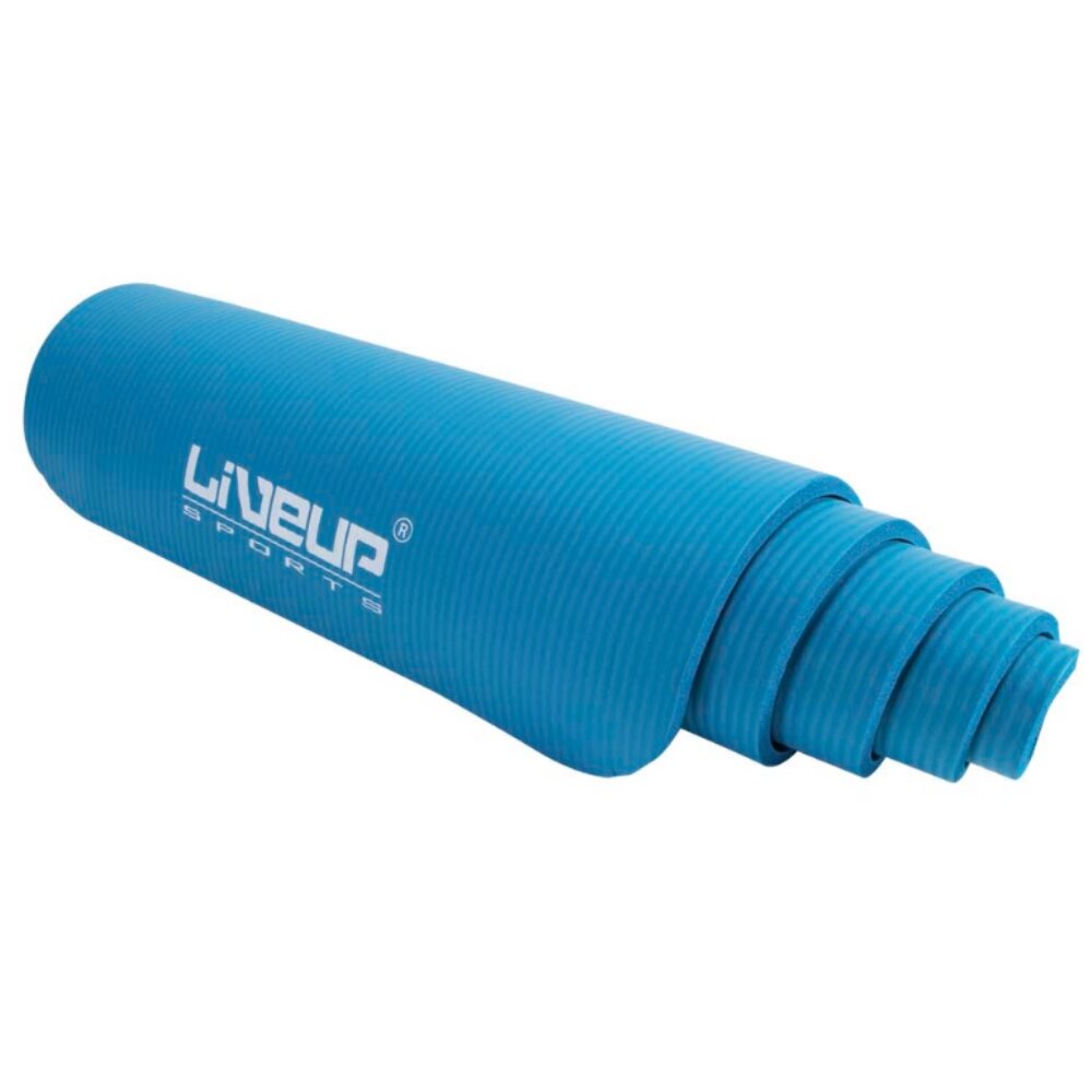 Коврик для йоги Live Up LS3257, каучук, нескользящий, 180 x 60 х 1,2 см, голубой