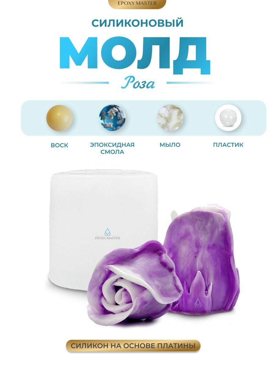 Силиконовый молд для эпоксидной смолы EPOXYMASTER Роза 5х4,5см