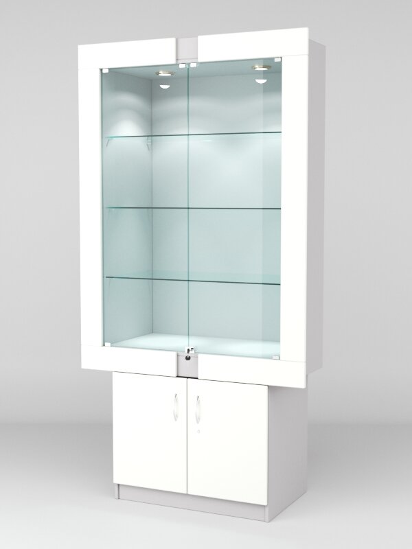 Витрина "электра" №5-1 (задняя стенка - ДСП), Серый-Белый. Производитель товара - компания Westcom.