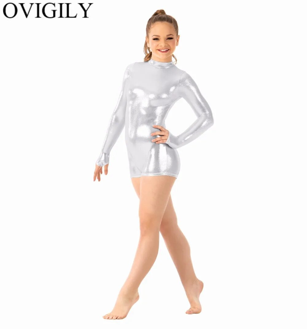 OVIGILY детские золотые балетные костюмы из полиэстера и спандекса XS, Серебряный, silver