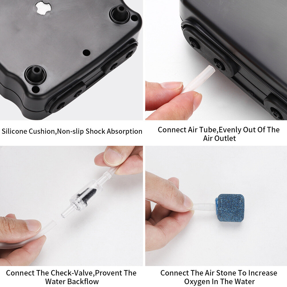 Воздушный насос с одним отверстием для воздуха, кислородный насос для аквариума, пузырьковый насос для аквариума, комплект аксессуаров, бесшумная работа
