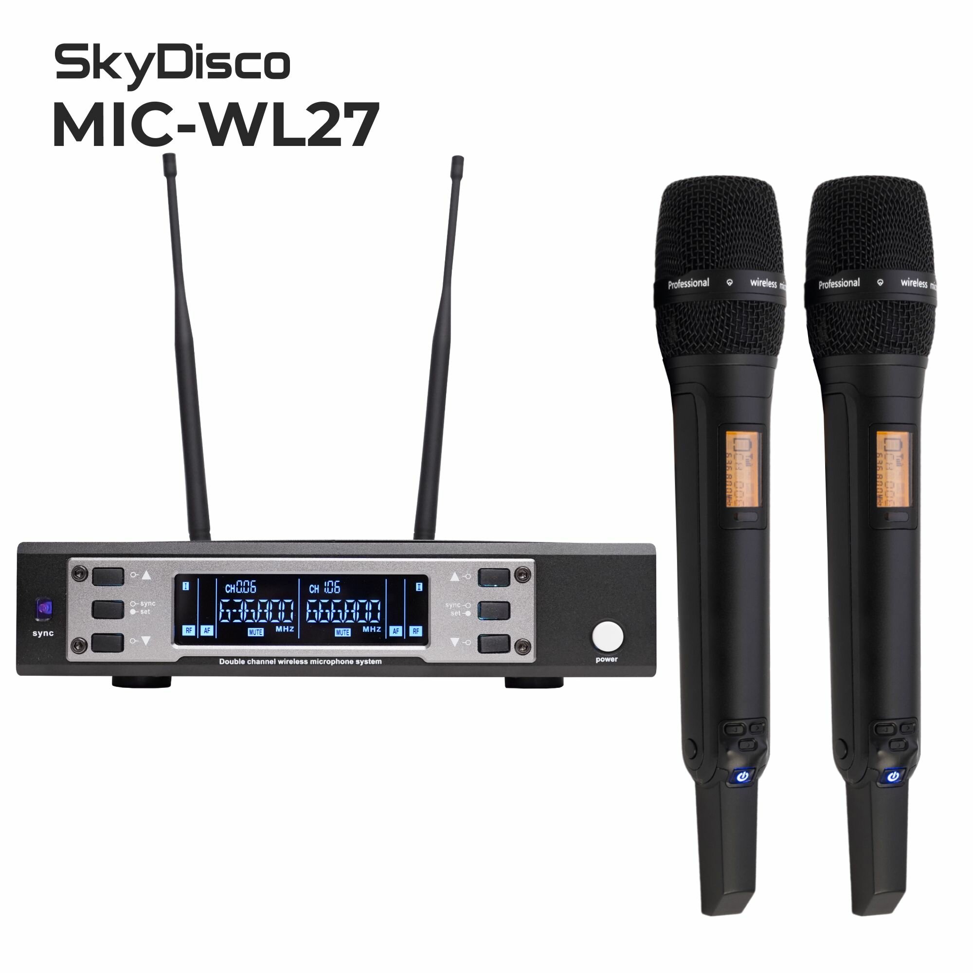 Беспроводные микрофоны SkyDisco MIC-WL27 для профессиональных выступлений и караоке