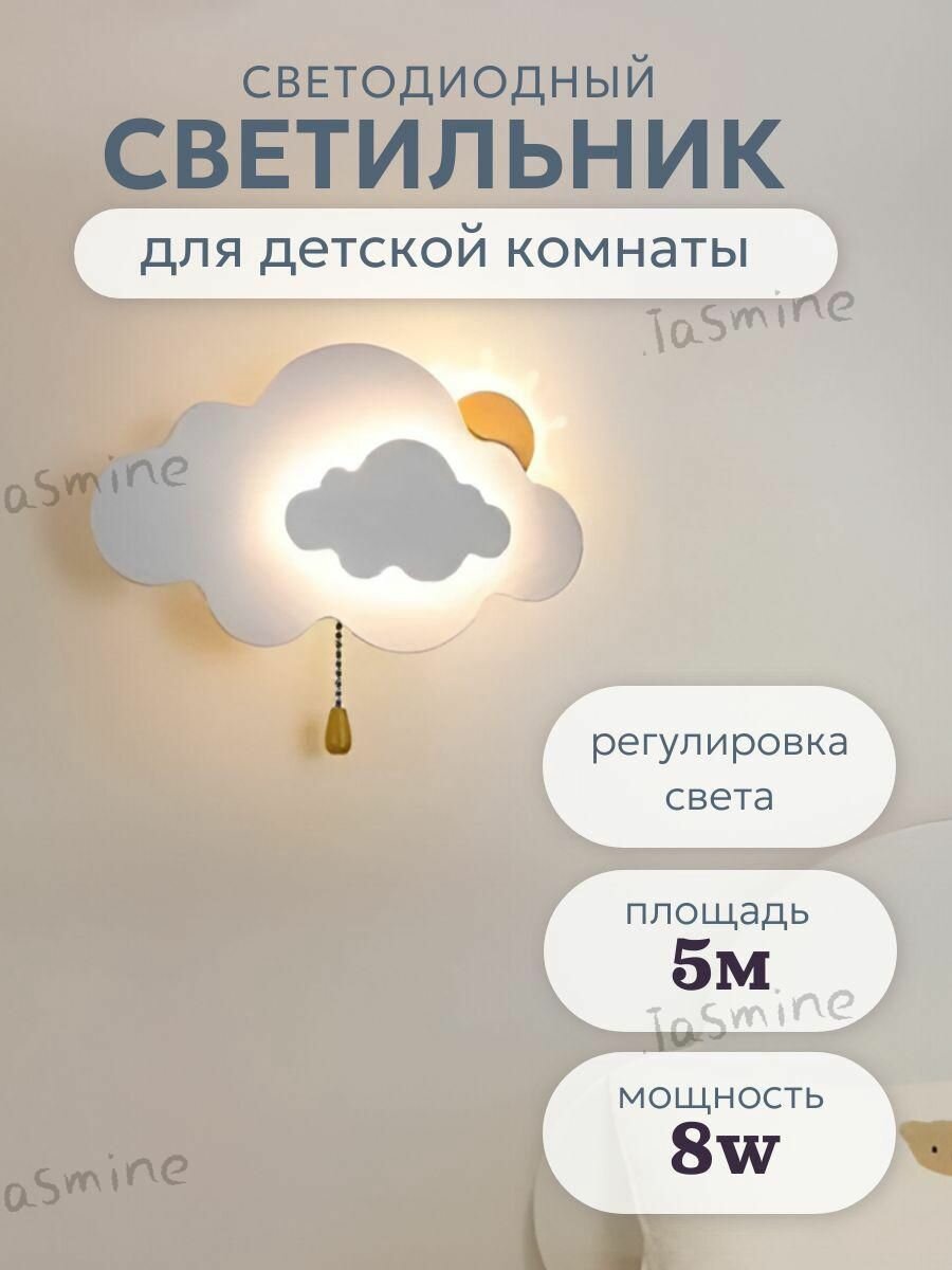 Настенный светильник детский Бра Облако с регулировкой света
