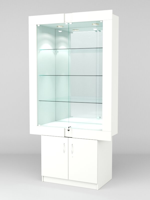 Витрина "электра" №6-1 (задняя стенка - зеркало), Белый. Производитель товара - компания Westcom.