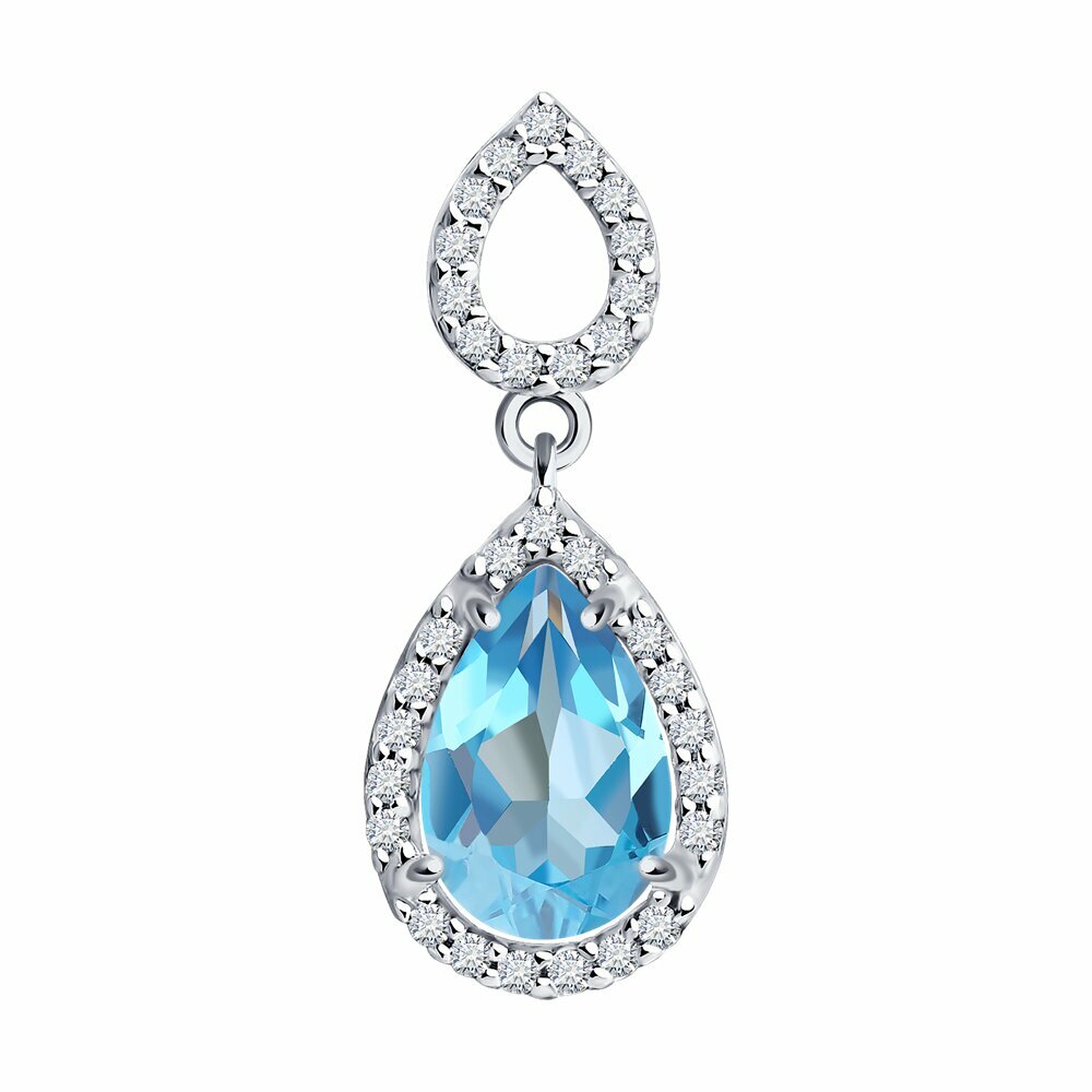 Подвеска, серебро, 925 проба, родирование