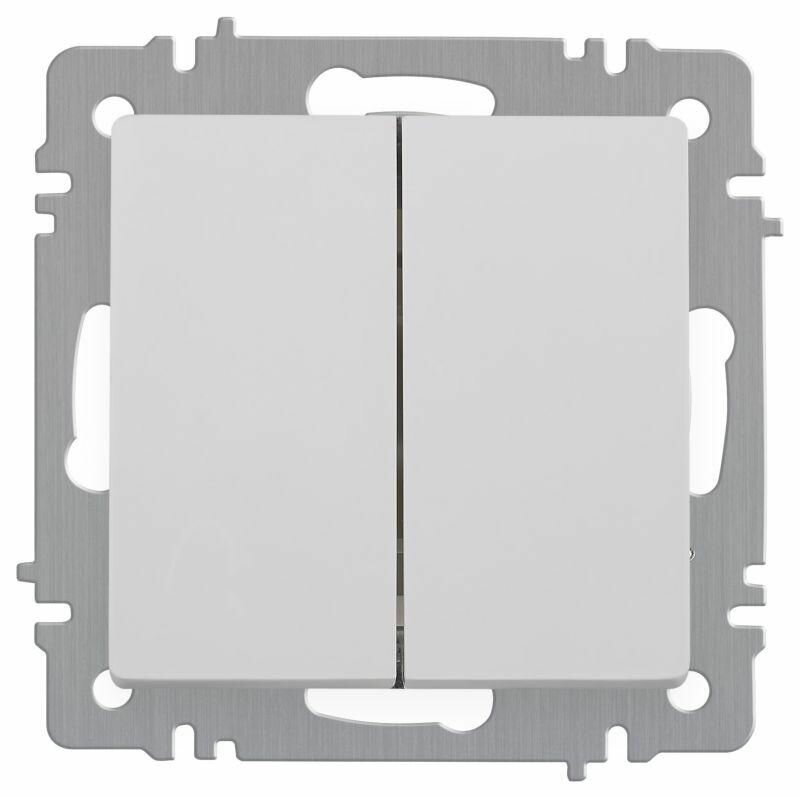 Выключатель 2-кл. СП Accent 6-104-01 10А IP20 250В AL/CU бел. Intro Б0063452