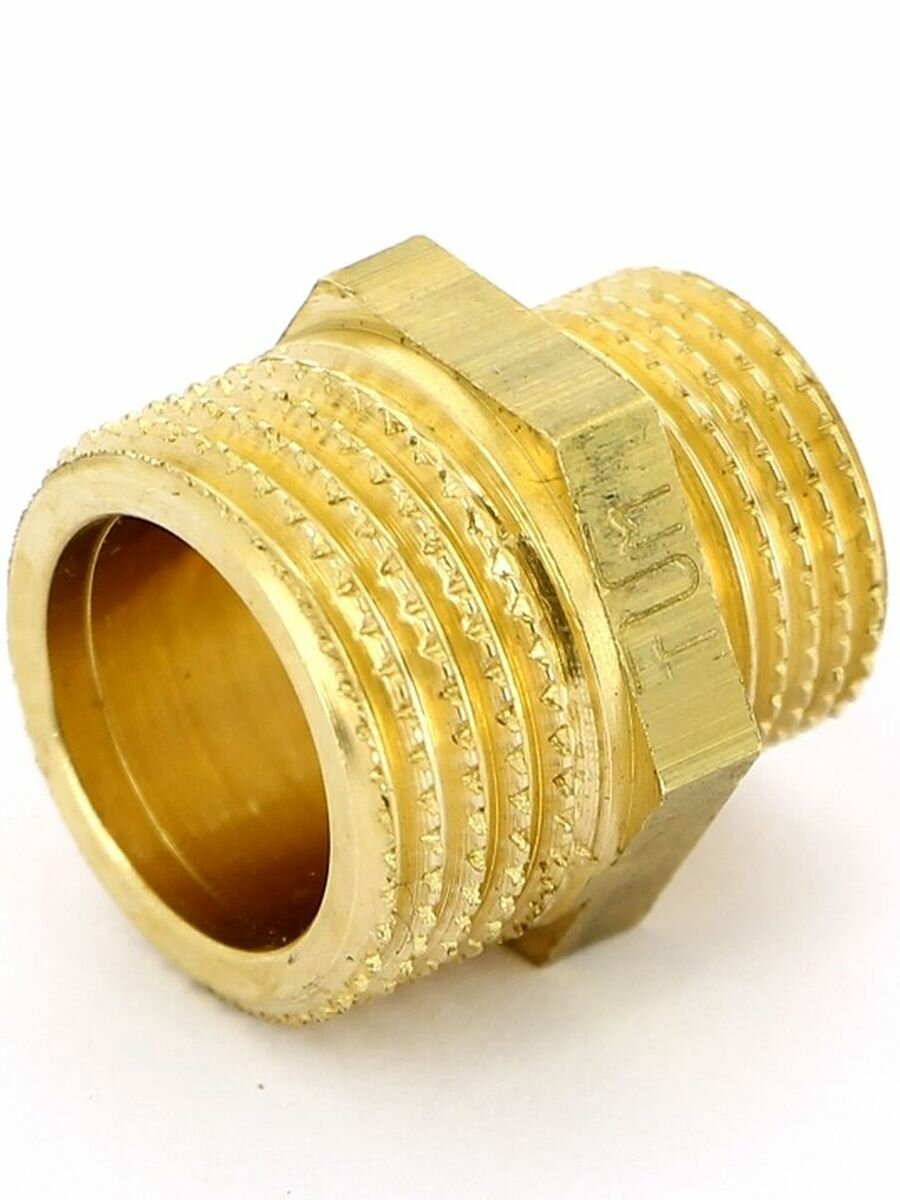 Ниппель переходной Tiemme 1/2"Нх3/8"Н латунь, 1500074(1552G000403)