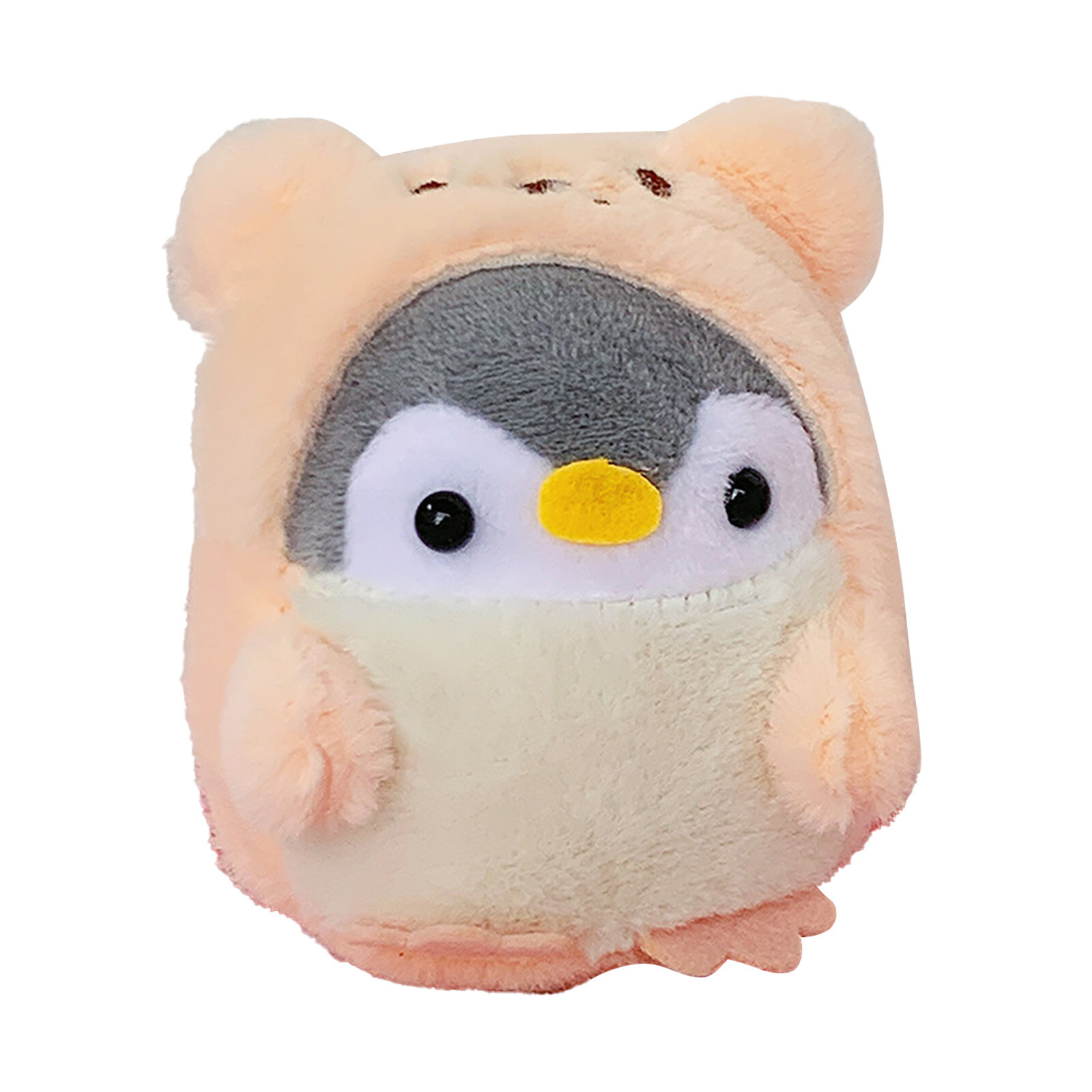 Милые брелки с пингвинами, мини-милые плюшевые пингвины в костюме медведя, одетые в плюшевые игрушки, брелок для мальчиков и девочек, розовый