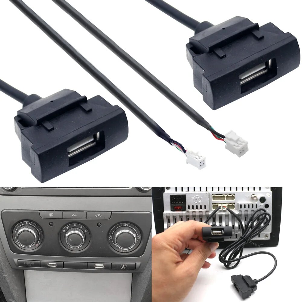 4 6-контактный разъем USB IP-BUS интерфейсный кабель-адаптер для Skoda Octavia RCD510 RNS315 слот кнопка головное устройство приборная панель заподлицо панель 4 6Pin SPH USB