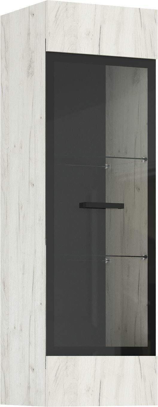 Шкаф-пенал стекло Нэнси LOFT навесной 400х1280х346 (Дуб крафт белый) МИФ