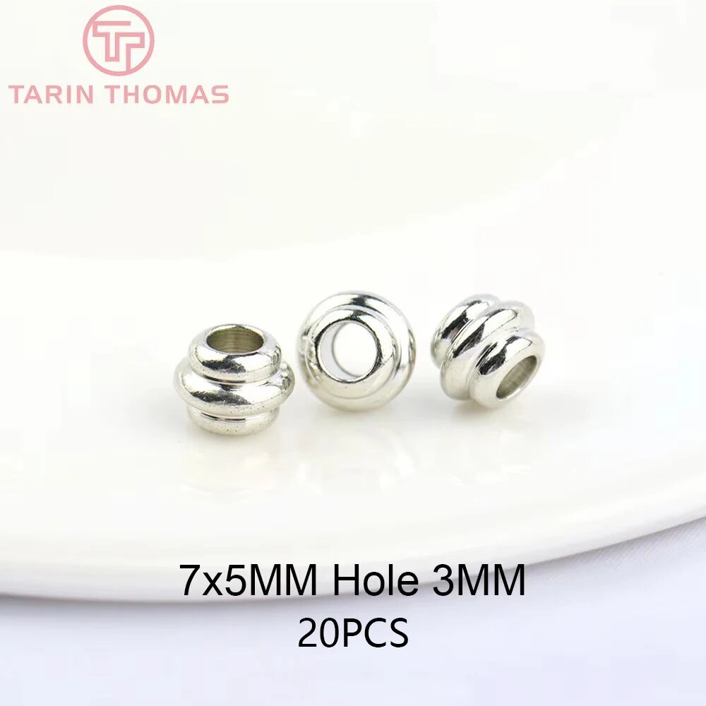 TARIN THOMAS Латунные квадратные бусины-разделители 24K 4973-Platinum Color