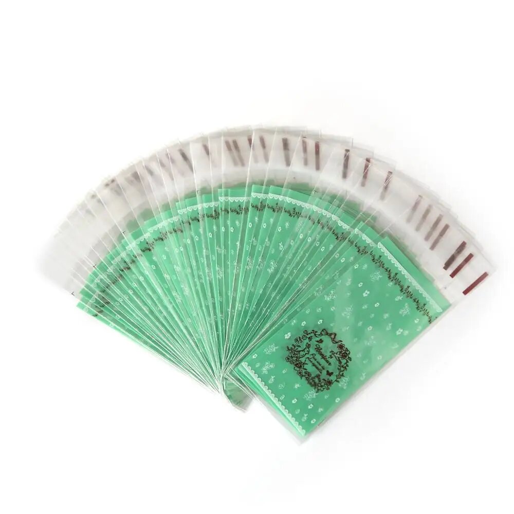 Пакеты для подарков изумрудные Celadon, 100 шт, Style 19