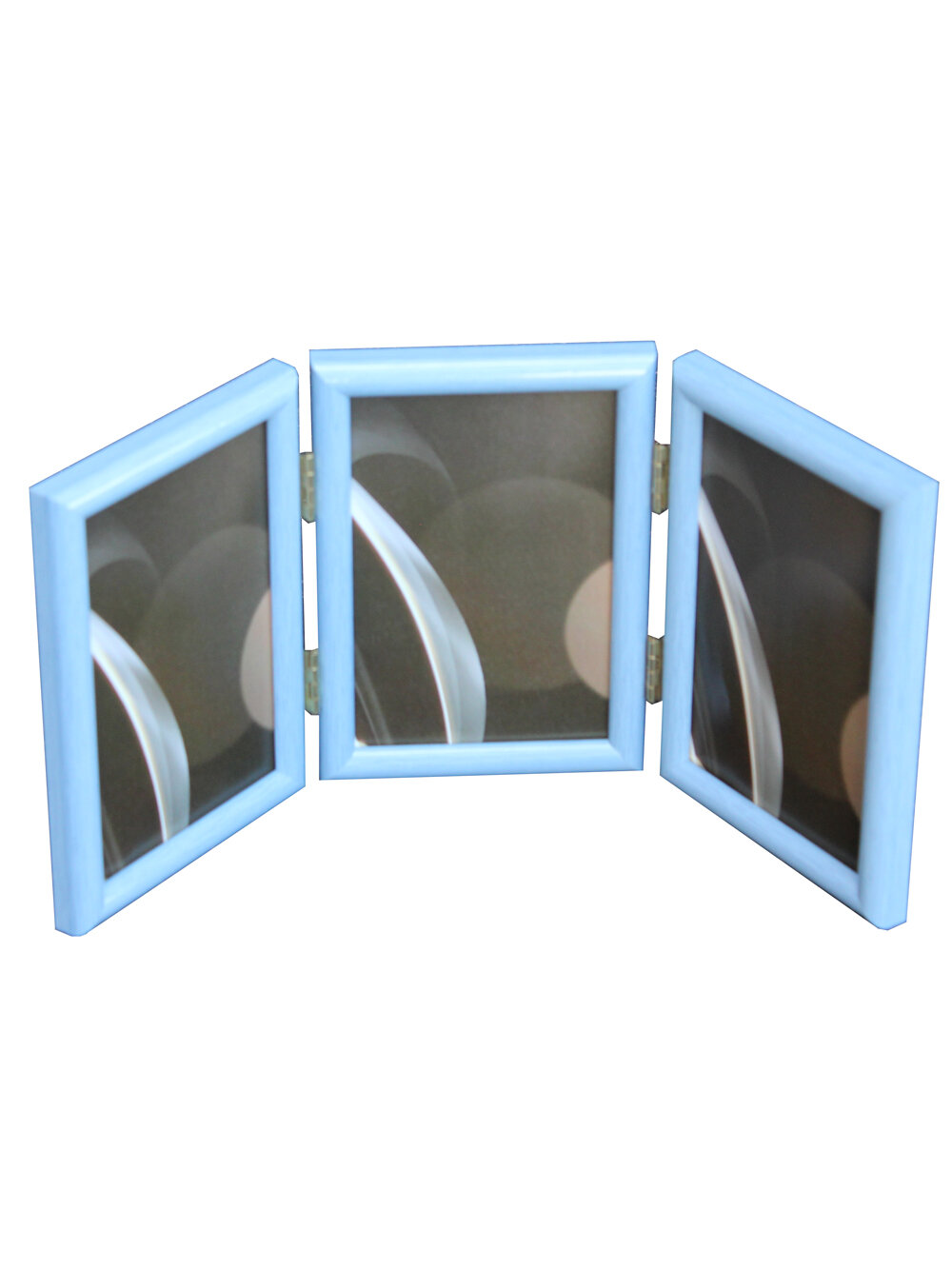 Рамка тройная вертикальная 10х15 см голубой вставка - пластик багет 1302