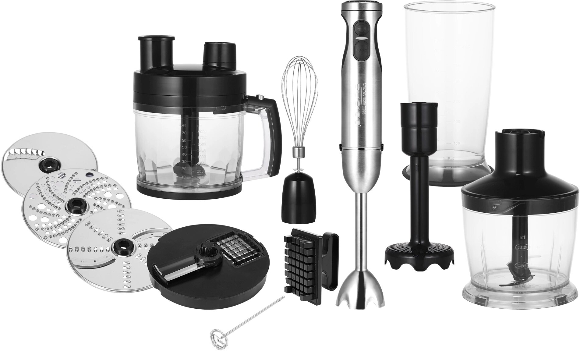 PHB 1637AL CUBE / Блендер Polaris PHB 1637AL CUBE, погружной, нержавеющая сталь/черный