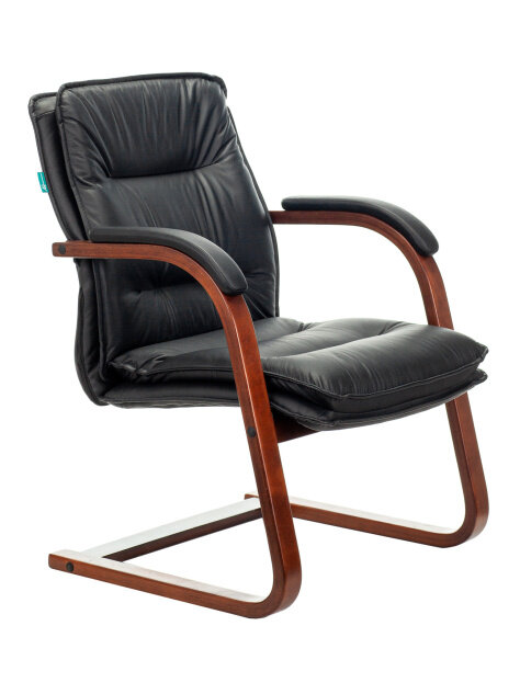Кресло Бюрократ T-9927WALNUT-AV, обивка: кожа, цвет: черный (T-9927WALNUT-AV/BL)