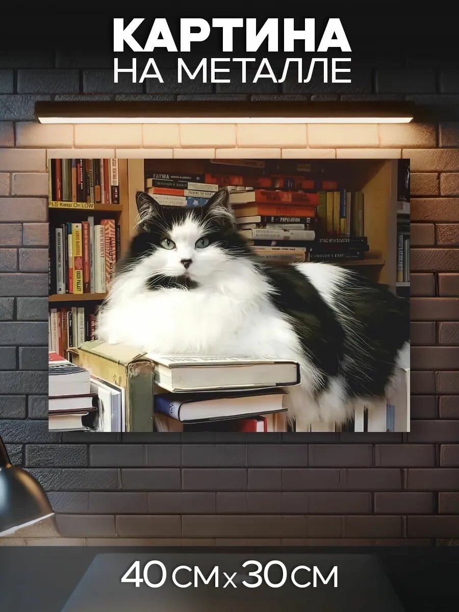Картина на стену Cats and books-Котики и книги