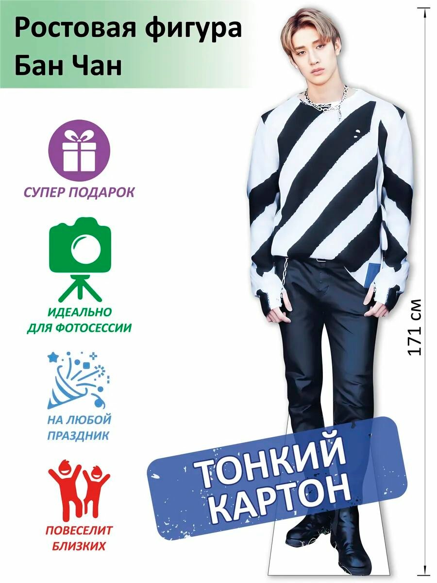 Бан Чан (Stray kids) картонная фигура, Тонкий картон, (Print100.ru)
