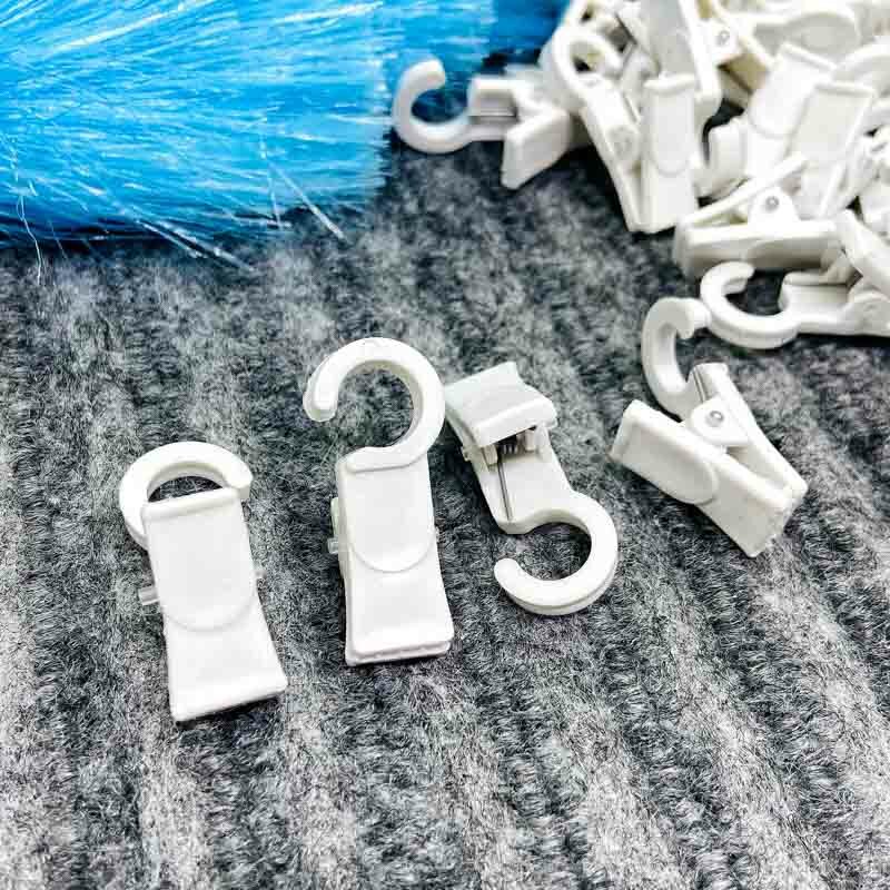 Зажимы, прищепка для штор Белый Гак, универсальные, пластик, зажимы, 30 шт